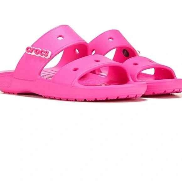 CROCS | Shoes | Crocs 2 Strap Hot Pink Slip On | Poshmark